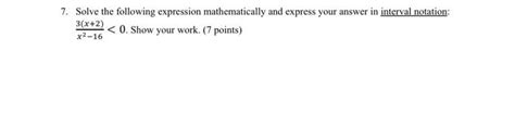 solved 7 solve the following expression mathematically and