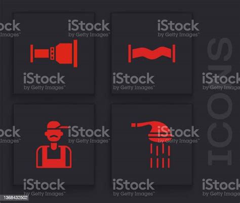 세트 샤워 파이프 어댑터 산업 금속 파이프 및 배관공 아이콘 벡터 가공의 인물에 대한 스톡 벡터 아트 및 기타 이미지 가공의 인물 강철 건설 산업 Istock