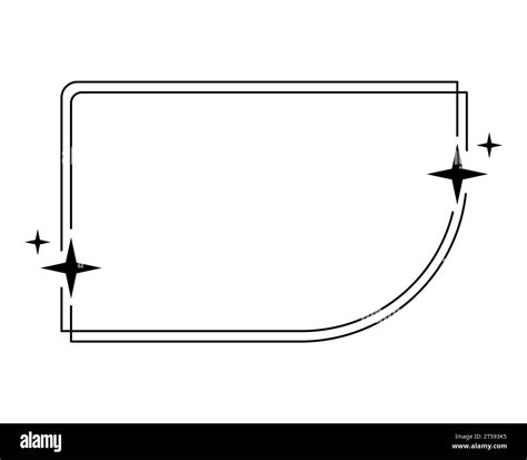 Trendy Linear Frame With Stars Modern Minimalist Aesthetic Line Elements Geometric Forms