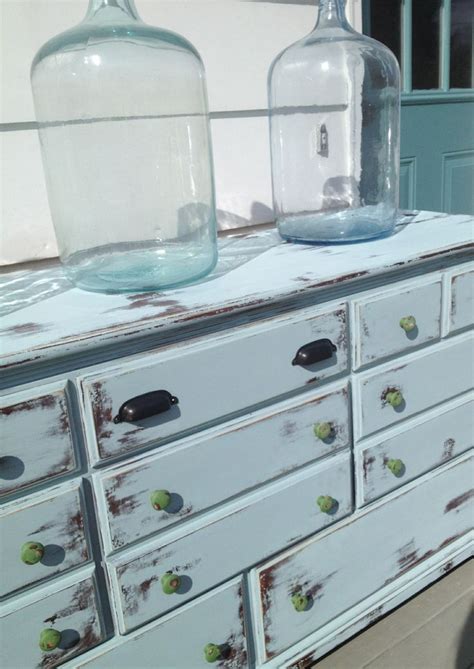 Bm Gossamer Blue Knobs Bm Courtyard Green Upcycled Furniture Gossamer Blue Ombre Dresser