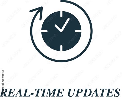 Real Time Updates Icon Monochrome Simple Sign From App Development