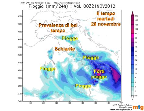 PREVISIONI METEO Per martedì ci aspettiamo condizioni di maltempo al
