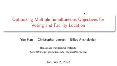 Underline Optimizing Multiple Simultaneous Objectives For Voting And