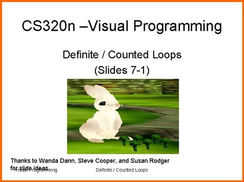 CS N Visual Programming Definite Counted Loops