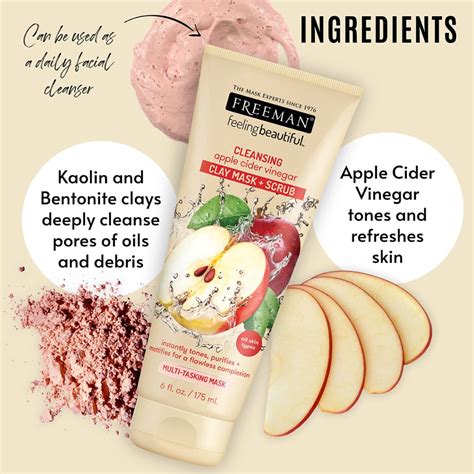 Mặt Nạ Freeman Cleansing Apple Cider Vinegar Clay Mask And Scrub 175ml