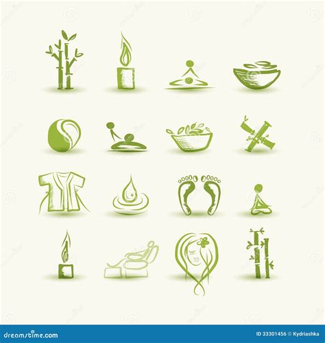 Massage And Spa Set Of Icons For Your Design Stock Vector