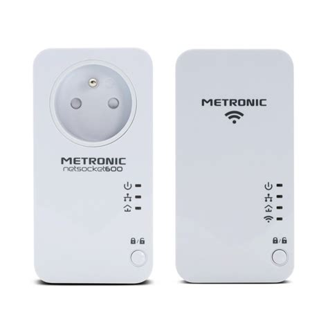 Prise Cpl Duo Wi Fi 600 Mb S Avec Prise Gigogne Blanc