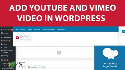 how to insert youtube and vimeo video using wpbakery page builder youtube