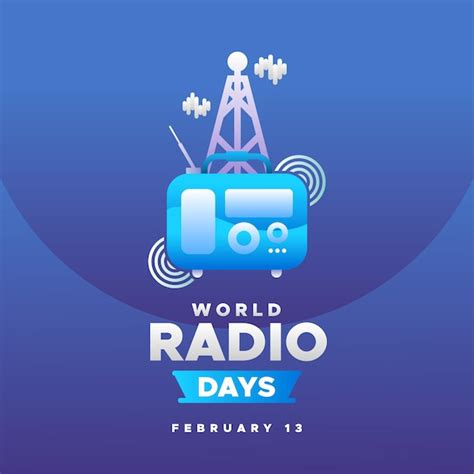 Fondo De Diseño Del Día Mundial De La Radio Vector Premium