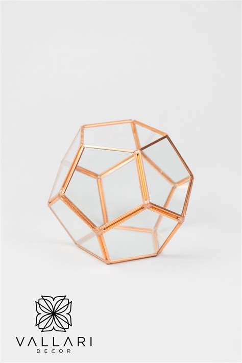 Rose Goldcopper Glass Geometric Terrarium Wedding Table Etsy