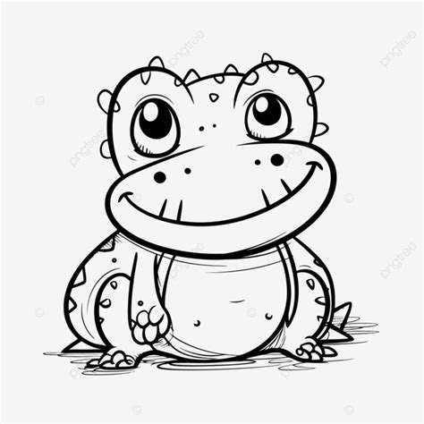Heureux Petit Crapaud Coloriages Contour Croquis Dessin Vecteur Png