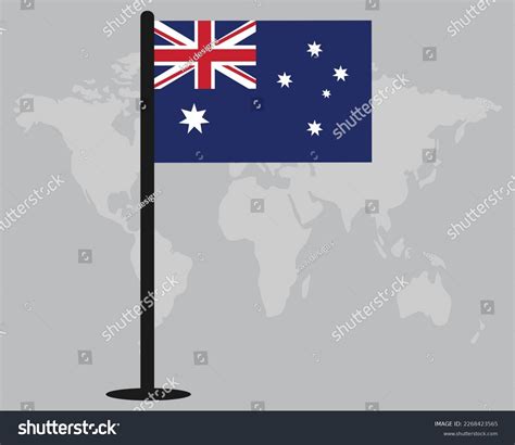 Australia Flag Pole World Map Silhouette Stock Vector Royalty Free Shutterstock