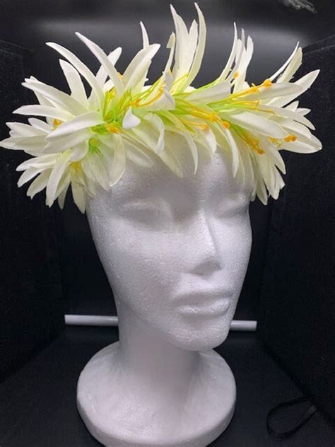 Hawaiian Spider Lily Flower Haku Flower Crown Lei Haku Hawaiian Haku