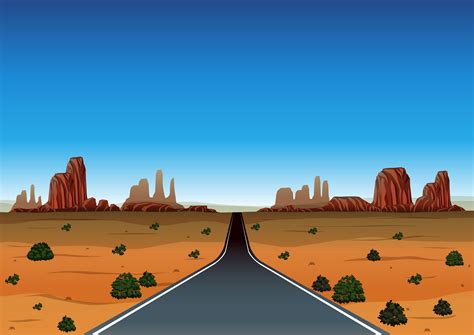Road Trip Through The Desert 301438 Vector Art At Vecteezy