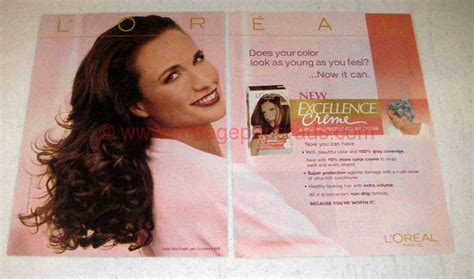 2002 Loreal Excellence Hair Color Ad Andie Macdowell Ay09