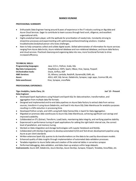 Manoj Kumar Pdf Apache Spark Apache Hadoop