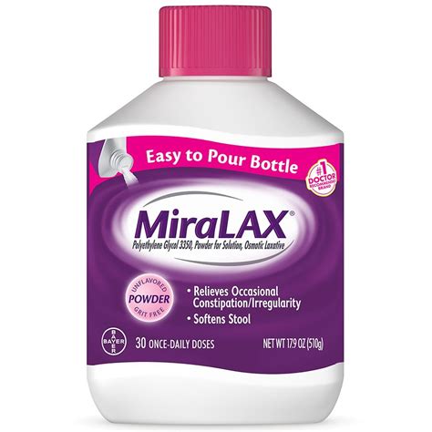 Miralax Gentle Constipation Relief Polyethylene Glycol 3350 Laxative