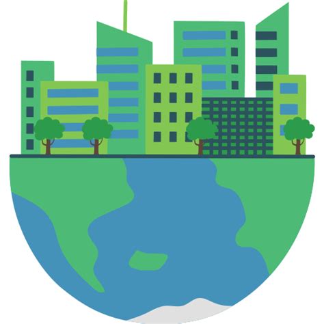 Green City Building Town Save Planet Environmental Icon