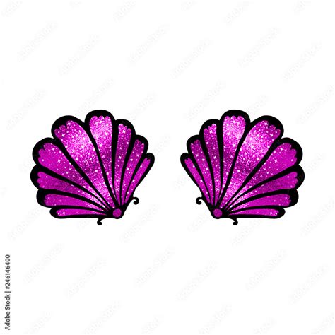 Mermaid Seashell Bra Bikini Costume Stock Illustration Adobe Stock