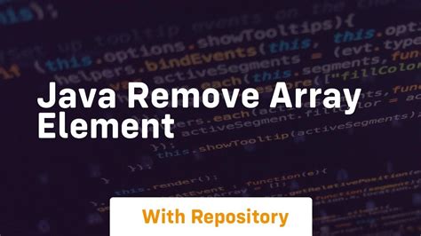 java remove array element - YouTube