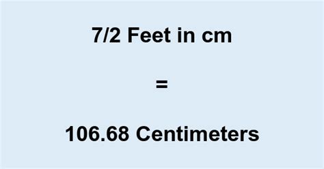 In Cm Feet To Cm