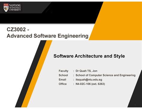 03 Software Architecture Design Used Cz3002 Advanced Software