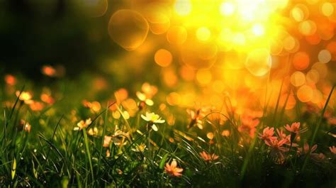 Sun Shining Through Grass Premium Ai Generated Image