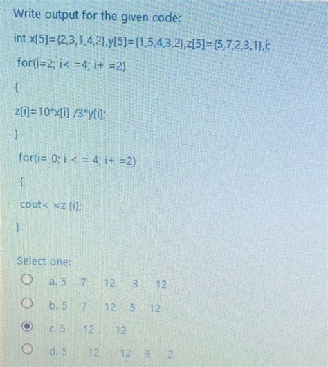 solved write output for the given code int