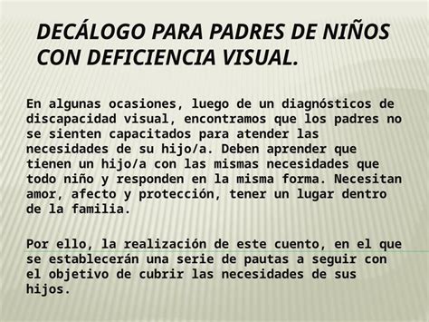 PPTX Decálogo para padres de niños con deficiencia visual DOKUMEN TIPS