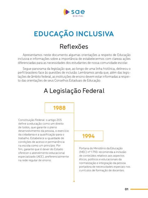 Educação Inclusiva Legislação E Importância Da Inclusão Pdf