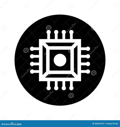 Microchip Vector Icon Cpu Illustration Symbol Core Sign Stock Vector Illustration Of Digital