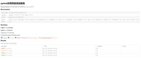pytest之测试报告插件 pytest html pytest html测试报告的优化（测试报告标题修改、environment修改