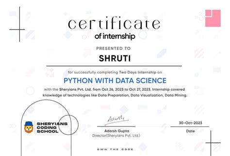 Shruti Dubey On Linkedin Pythonwithdatascience Sheryianscodingschool
