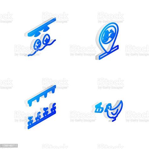 등대선 트랙터 및 위치 전구 공장이 있는 스마트 팜 자동 관개 스프링클러 및 치킨 카메라 아이콘을 설정합니다 벡터 닭에 대한 스톡 벡터 아트 및 기타 이미지 Istock