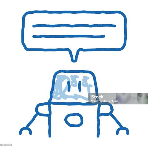 인공 지능 챗 봇 낙서 아이콘 손으로 그린 일러스트 단일 이미지에 대한 스톡 벡터 아트 및 기타 이미지 단일 이미지 로봇