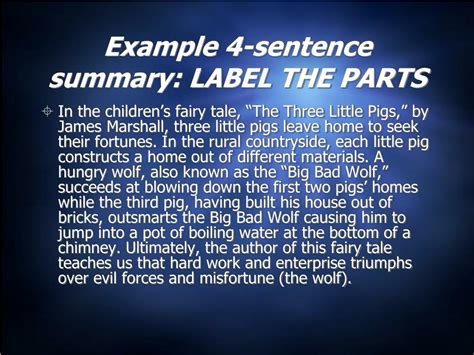 Ppt How To Write A 4 Sentence Summary Powerpoint Presentation Free