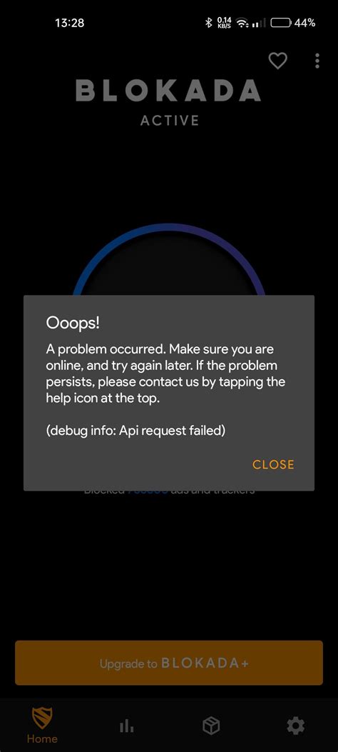 Api Request Failed Error Every Time I Open The Blokada 5 App It