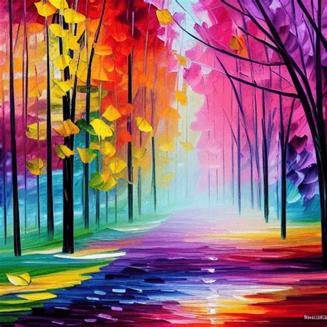 Spring Landscape In Leonid Afremov Style · Creative Fabrica