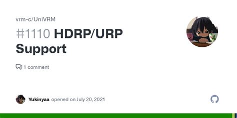 Hdrp Urp Support Issue Vrm C Univrm Github