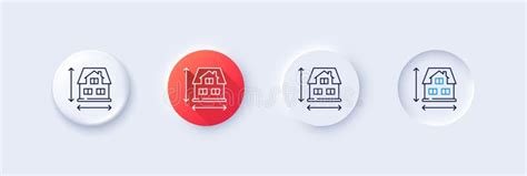 House Dimension Line Icon Building Size Sign Line Icons Vector Stock