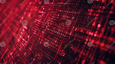 Binary Code Texture Encrypted Data Red Glowing Background Aig535 Stock