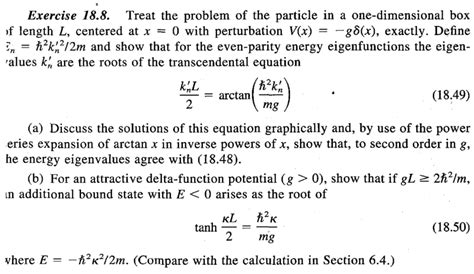 Solved Exercise Treat The Problem Of The Particle In A Chegg