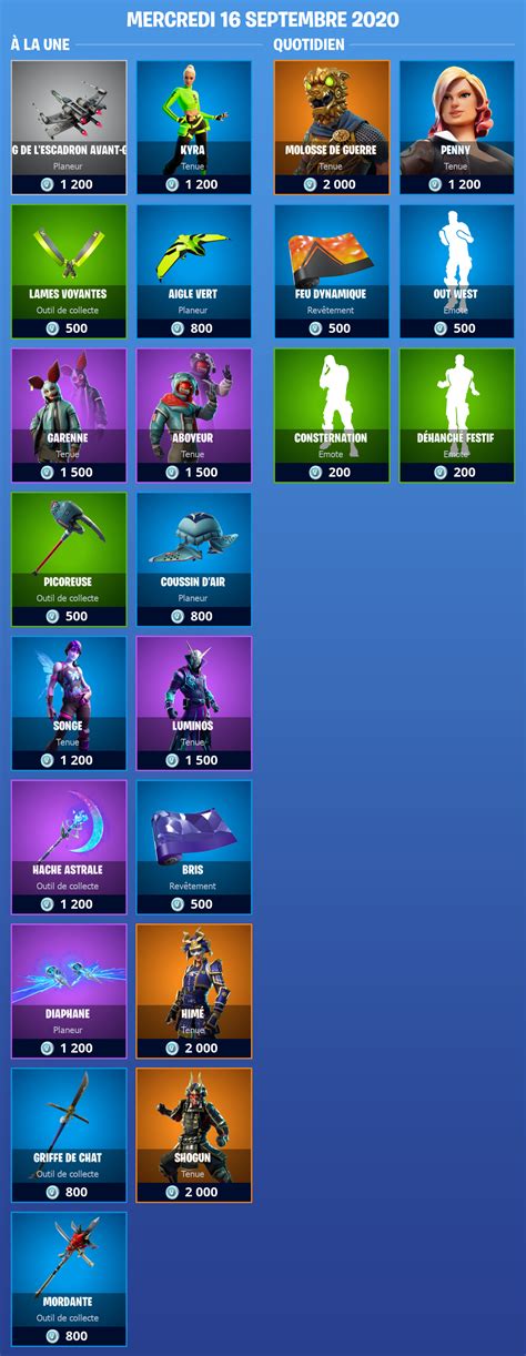 Boutique Fortnite 16 Septembre 2020 Breakflip