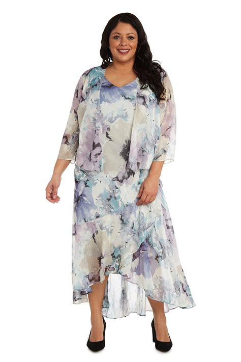 Bluelavender Randm Richards 7763w Plus Size High Low Jacket Dress For