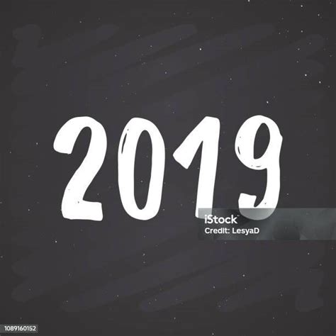 새 해 인사 카드 2019입니다 인쇄 상의 인사 디자인입니다 휴일 인사말에 대 한 서 예 글자입니다 손으로 그린 글자 텍스트