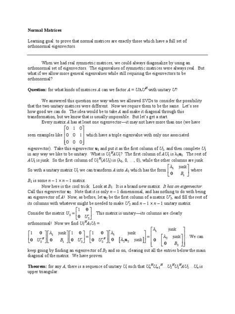 53 Normal Matrices Pdf Eigenvalues And Eigenvectors Matrix