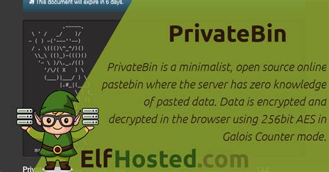 Elf Hosted Privatebin 🧝 Elfhosted