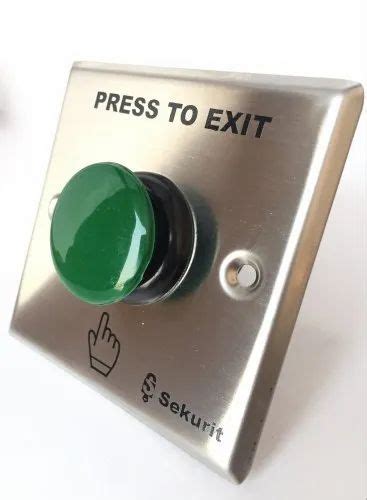 Sekurit Metal SS Body Exit Button SEK 300 Mushroom Single Pole Green Push Button At 495 Piece