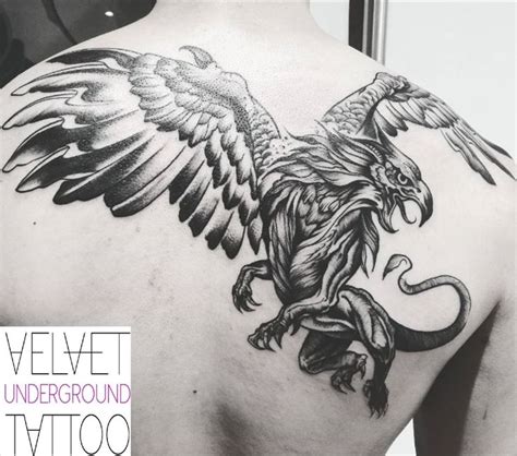 Blackwork Griffin Tattoo By Roxy Velvet At Velvet Underground Tattoo