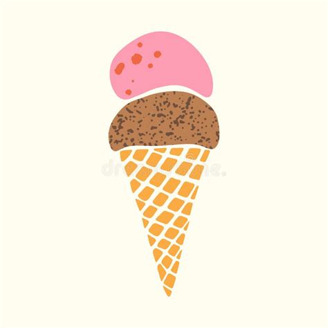 Wafer 3d Strawberry Flavor Seamless Pattern Graphic Illustration Ice Cream Cone Texture Pink